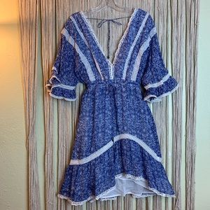 Love Sam | Dresses | Love Sam Dream Floral Dress Nwt Blue And Cream ...